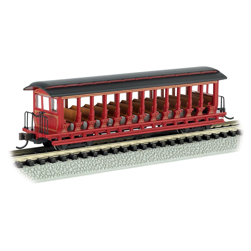 Bachmann Europe plc - Jackson Sharp Open-Sided Excursion Car - Burgundy ...