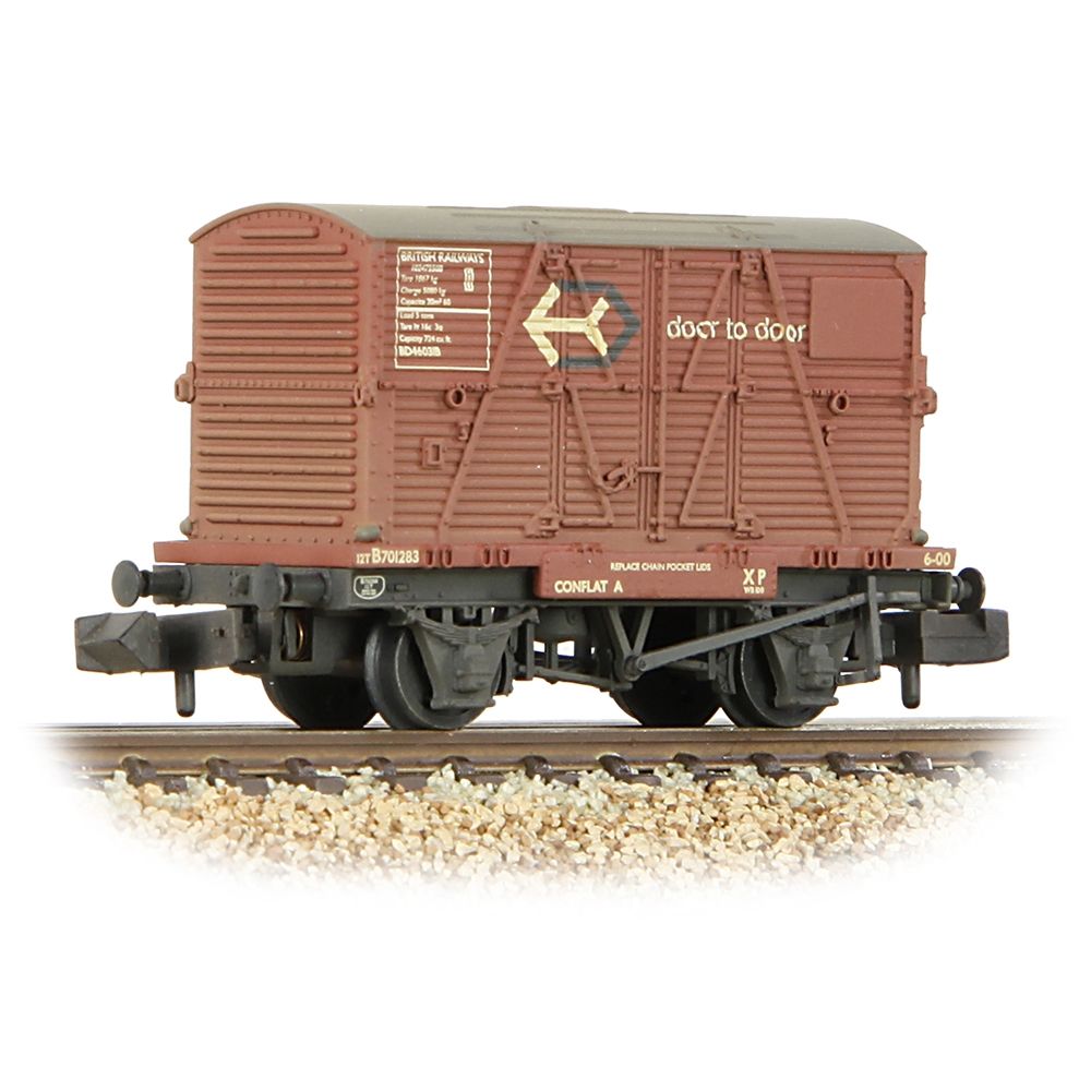 Bachmann Europe plc - Conflat Wagon BR Bauxite (Early) with 'Door-To ...