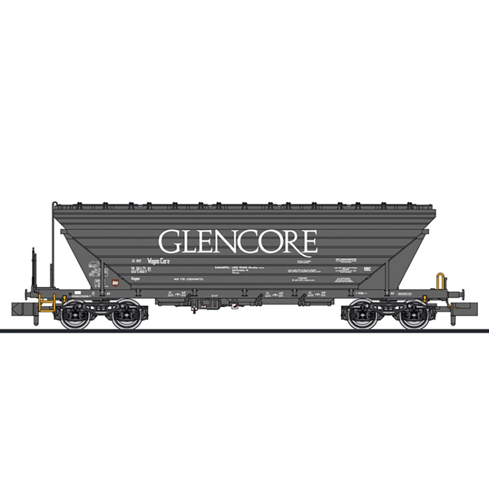 Bachmann Europe plc - Bogie Grain Wagon Type Uagpps, 'GLENCORE' (SK) Black