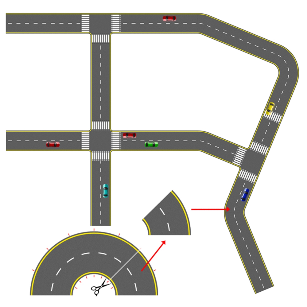 Bachmann Europe plc - HO Scale UV Printed 3D PVC Road Set (Asphalt)