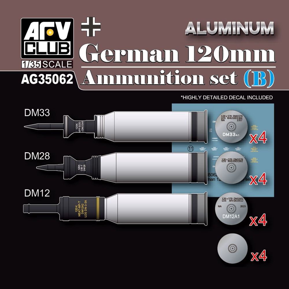 Bachmann Europe plc - Modern German 120mm Tank Ammunition Set B (aluminium)